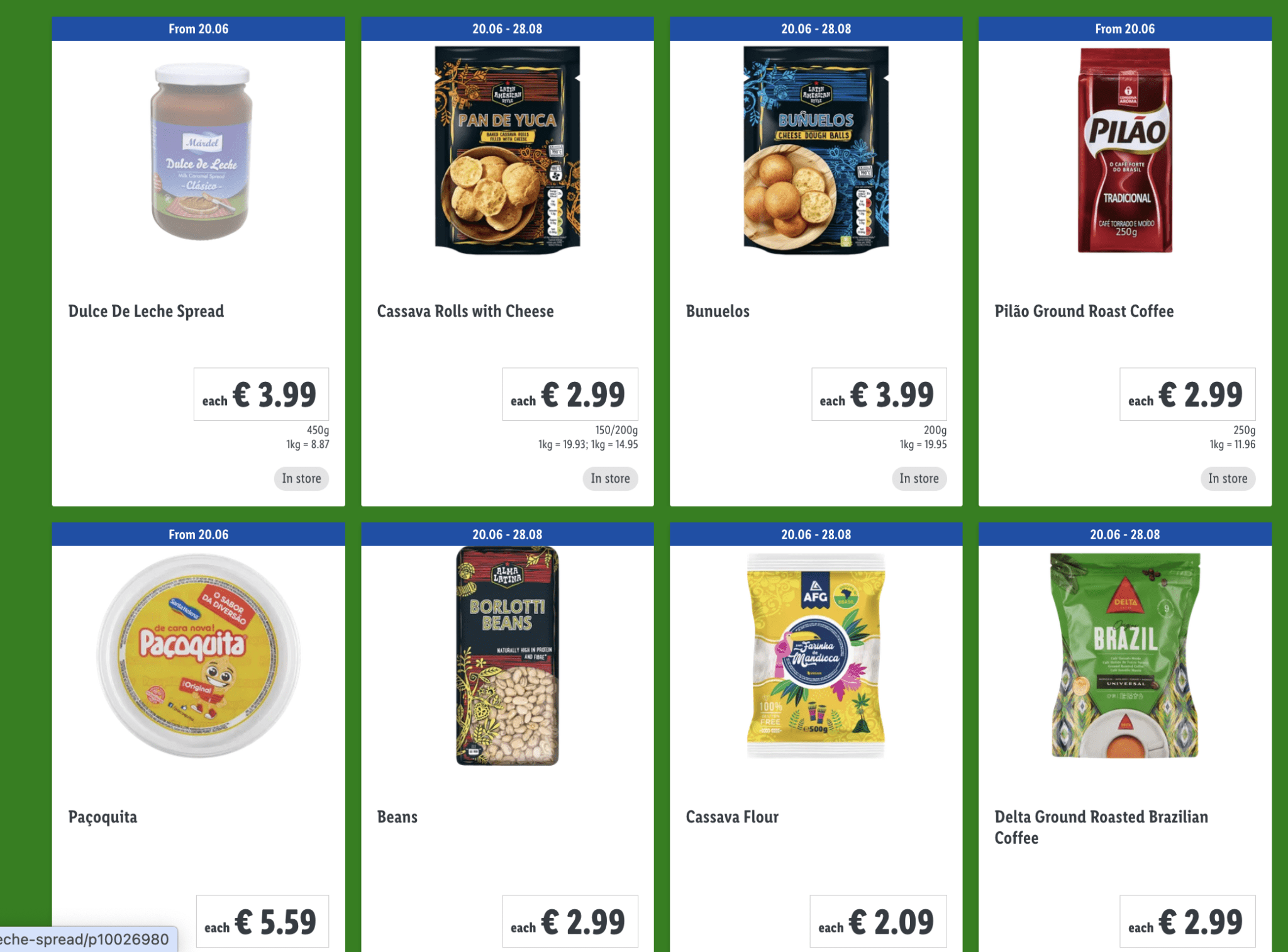 Lidl abre sessão 'América Latina' com produtos do Brasil na Irlanda